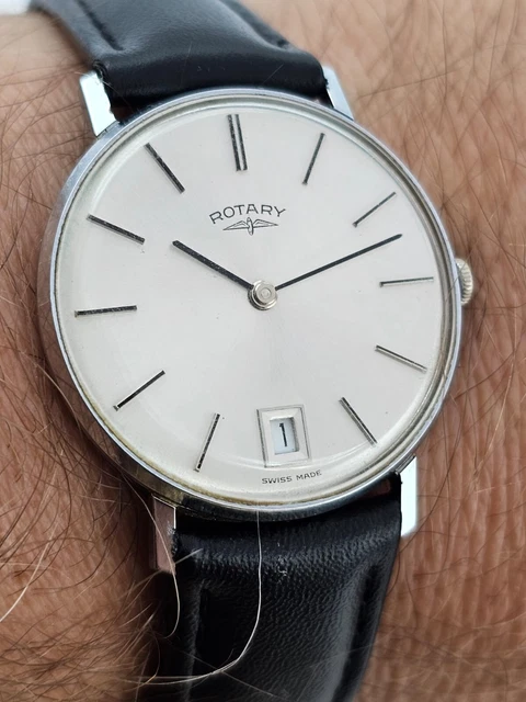 VINTAGE ROTARY MENS Watch Swiss Made Manual Winding Stainless Steel £ ...
