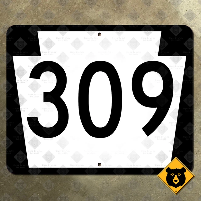 PENNSYLVANIA STATE ROUTE 309 highway road sign 1961 Philadelphia ...