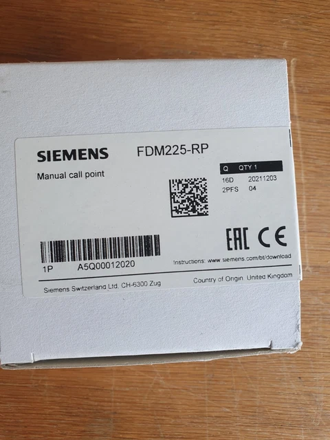 SIEMENS FDM225-RP MANUAL Call Point £14.95 - PicClick UK