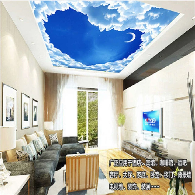 CLOUD AND MOON Sky Full Wall Ceiling Mural Photo Wallpaper Print Home ...