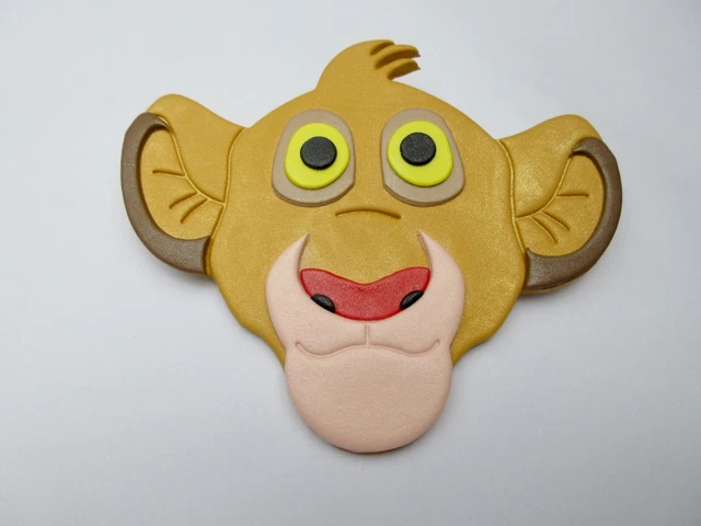 EDIBLE SIMBA LION King Cake Topper Large. Fondant Simba Lion King Cake ...