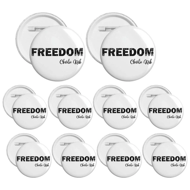 FREEDOM CHARLIE KIRK A True Pin Button, Buttons Pins Badges White Z9G3 ...
