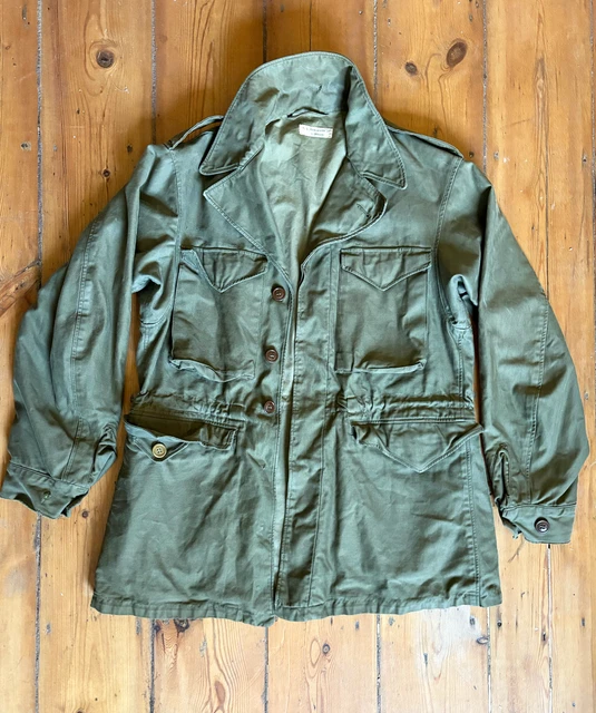 VINTAGE US ARMY M43 Field Jacket WWII Era Issued with Officers nametag ...