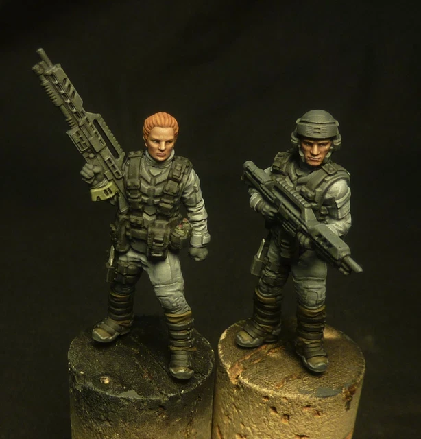 SPACE INFANTRY Sergent-soldat échelle 32mm-Starship troopers-Papsikels ...