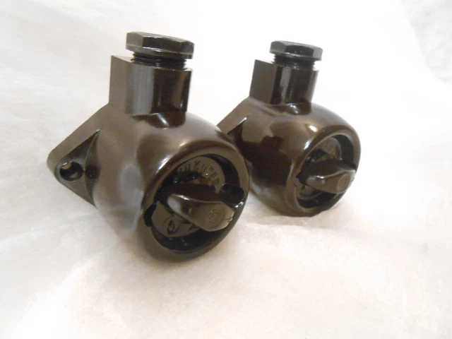 BAKELITE LIGHT SWITCH rotary switch surface-mounted black socket thick skins £30.31 - PicClick UK