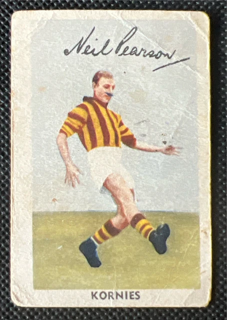 1951 VFL NEIL Pearson Hawthorn Hawks Kornies Card (Bar Series) $5.00 ...