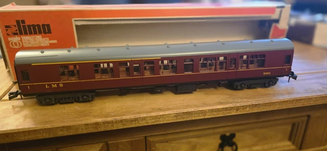 LIMA LMS MAROON 1st Class O Gauge 7mm Coach 15865 Ex-Set £52.70 ...