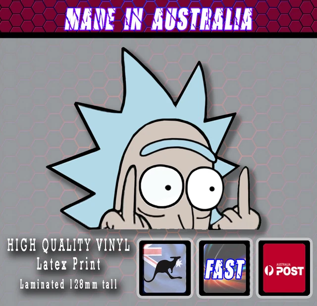 RICK AND MORTY style PEEKING peeping Sticker Sanchez Print sticker ...