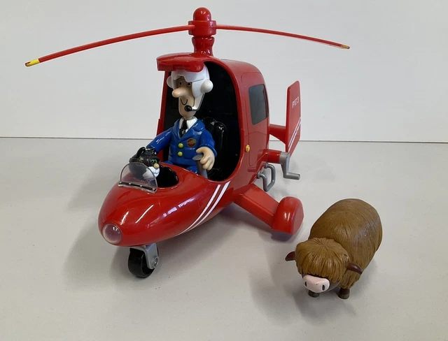 POSTMAN PAT FRICTION Helicopter Lights & Sounds Pat & Jess Figures Toy ...