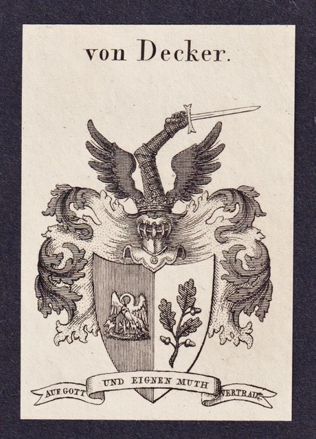 DECKER ARMOIRIES COAT Of Arms Héraldique Heraldry Genealogie Gravure ...