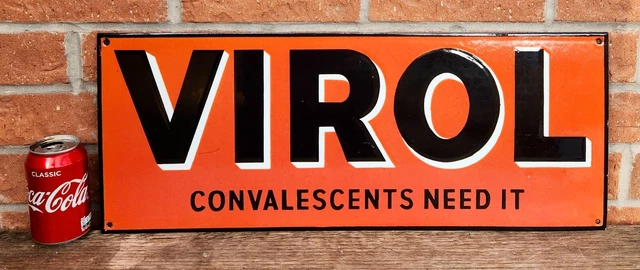 LARGE RECTANGULAR VIROL Enamel Sign - Man Cave / Garage / Kitchen ...