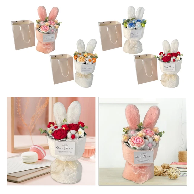 BOUQUET DI FIORI all'uncinetto Rosa all'uncinetto per forniture per feste EUR 19,81 - PicClick FR