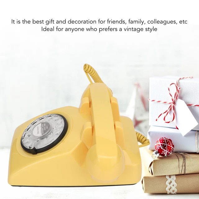 RETRO DIAL TELEPHONE Classic Simulation Vintage Mechanical Ringer Phon ...