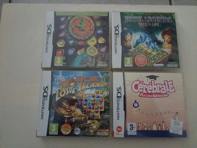 LOT DE 4 Jeu Nintendo Ds ,4 Elem,Jewel,Lost Island,Cerebral EUR 7,46 ...