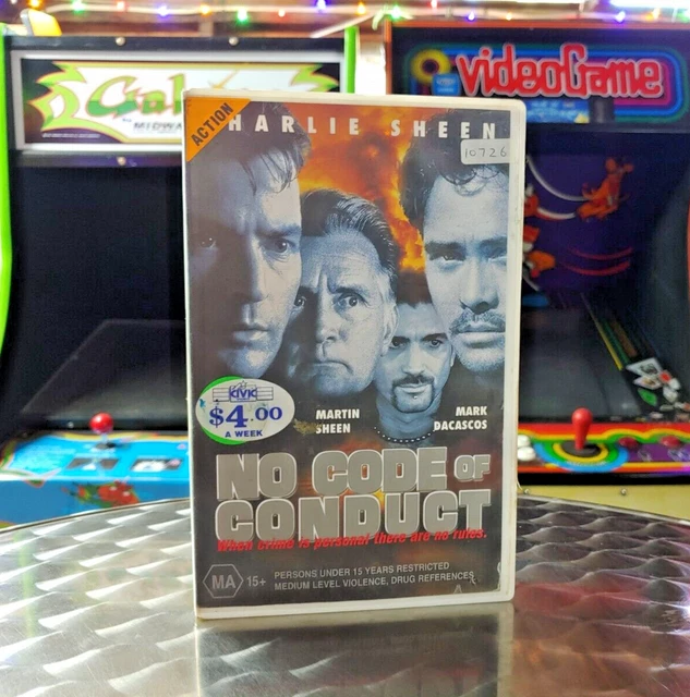 NO CODE OF Conduct - Charlie Sheen - VHS Movie Video Tape - Big Box Ex Rental $8.41 - PicClick AU