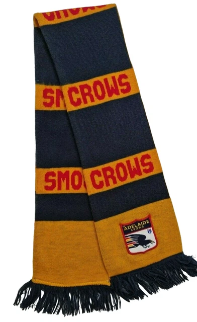 VINTAGE ADELAIDE CROWS AFL Football Scarf With Original Crows Logo $29. ...