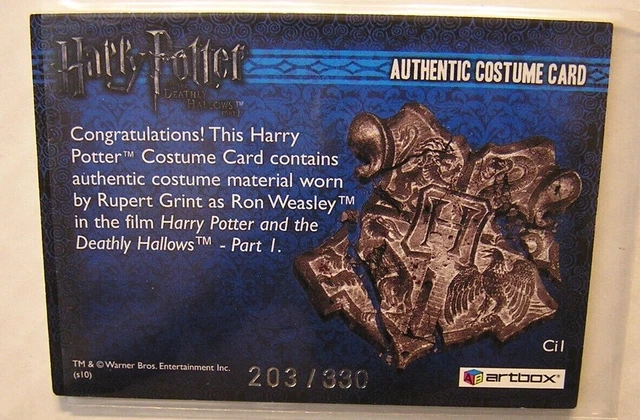HARRY POTTER-RUPERT GRINT-RON Weasley-DH1-Screen Used-Movie-Relic ...