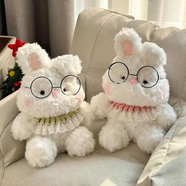 CUTE SPECTACLED BUNNY Plush, 25cm, Soft Huggable Gift for Her £15.00 ...