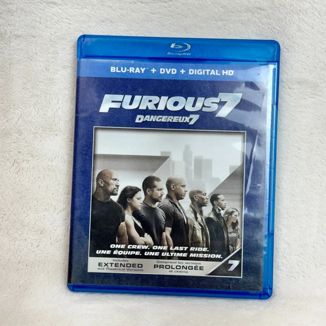 FURIOUS 7 BLU-RAY Extended Cut 2-Disc Set Vin Diesel Paul Walker Dwayne ...