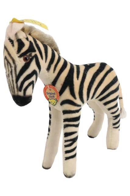 STEIFF KUSCHELTIER ZEBRA 14 cm schwarz weiß Plüschtier EUR 28,95 ...
