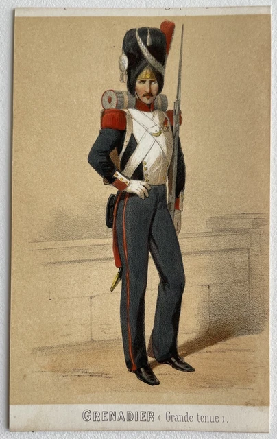 SOLDAT LA GARDE Impériale Grenadier (Grande tenue) Gravure couleur v ...