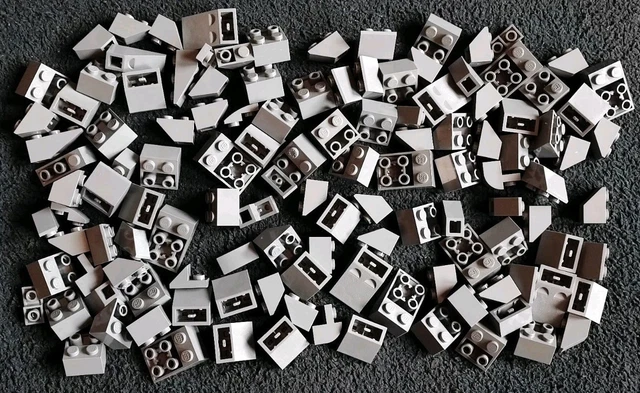 LEGO 130G+ SLOPES Curved Dark Grey Roof Ramp Smooth Inverted Brick ...