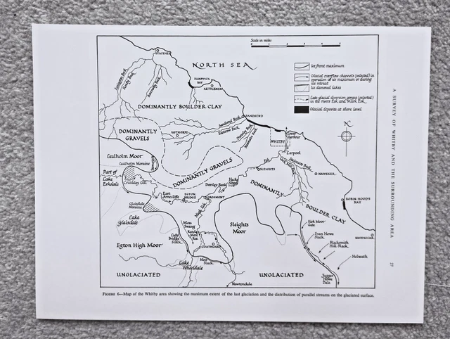 VINTAGE 1958 MAP of Whitby - Extent of the Last Glaciation £12.99 ...