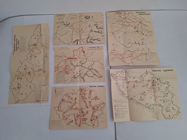 5 VECCHIE MAPPE Esercito Anni 30 Seconda Guerra Reggimenti Comandi E ...