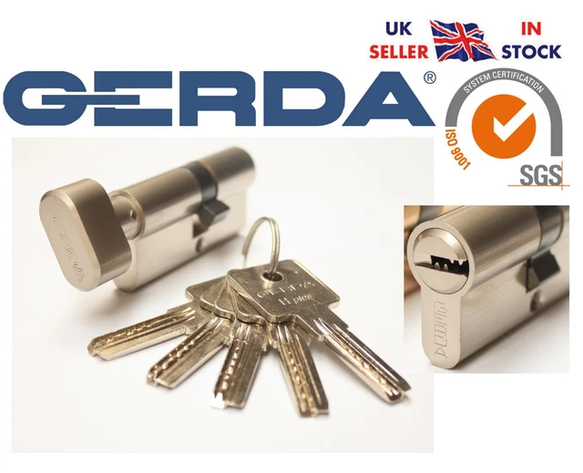 GERDA HIGH QUALITY Euro Profile Cylinder Door Lock Barrel 4Keys HPlus ...