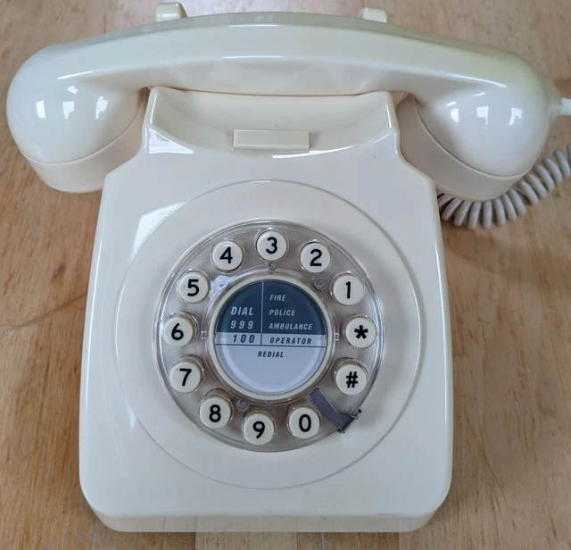 CREAM ROTARY DIAL Style 746 Push Button Replica Telephone by Wild ...