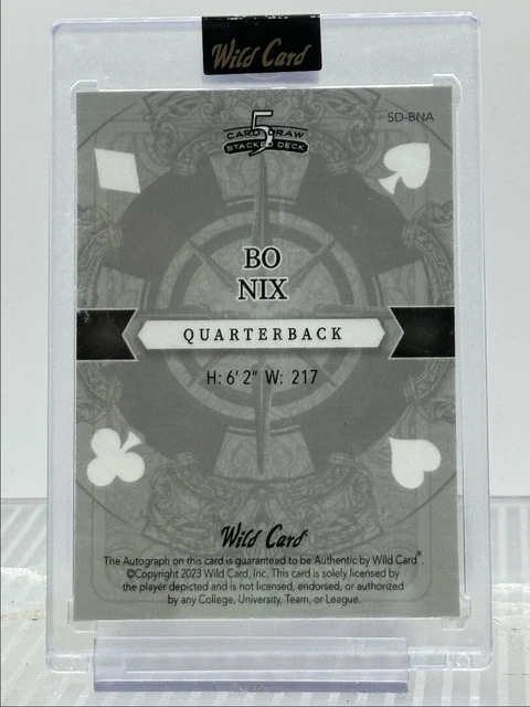 BO NIX 2023 Wild Card 5 Decks Empilés Prc Autographe Violet Auto 1/4 ...