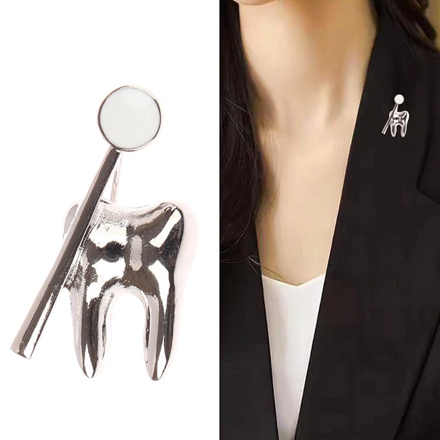 TOOTH SHAPE MEDICAL Brooch Pin Nurse Lapel Classic Badge Pins Jewelry G ...