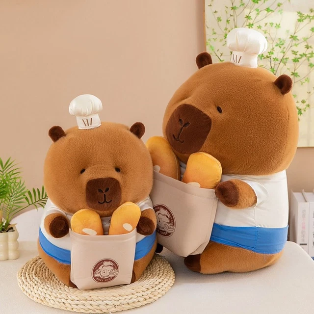 CARTOON CAPYBARA PLUSH Doll Baking Capibara Fluffty Doll Home Decor £10 ...