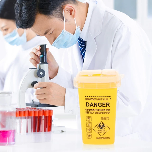 SYRINGE DISPOSAL BOX Small Sharps Container Plastic With Lid 0.26 ...