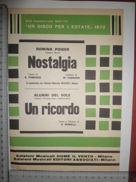 ED. MUSICALI COME IL VENTO - Nostalgia (Morelli) - Un ricordo (Fabrizio ...