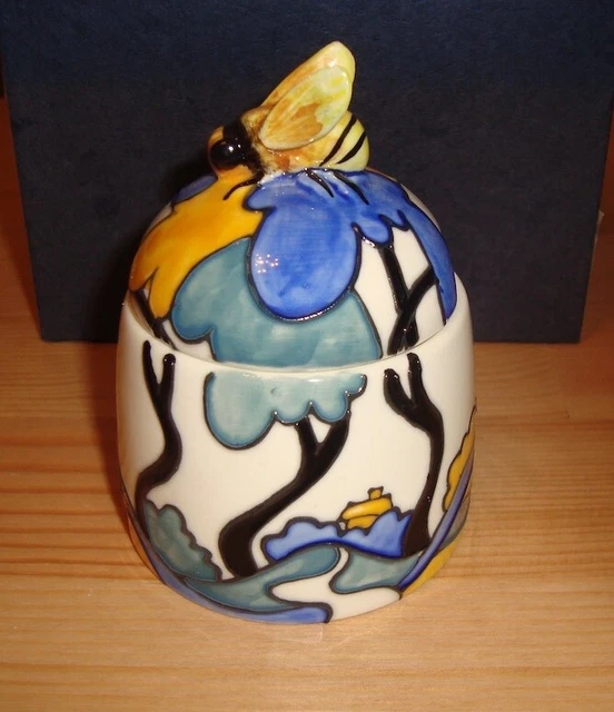 VINTAGE OLD TUPTON Ware Honey Pot & Spoon Clarice Cliff Pattern Art ...
