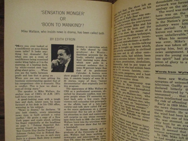 AUG. 8-1964 TV Guide(MIKE WALLACE/GENE BARRY/GARY CONWAY/ANNA MARIA ...