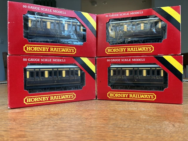 HORNBY R213 G.W.R. 4 Wheel Coach. A rake of 4 in Original Boxes - OO ...