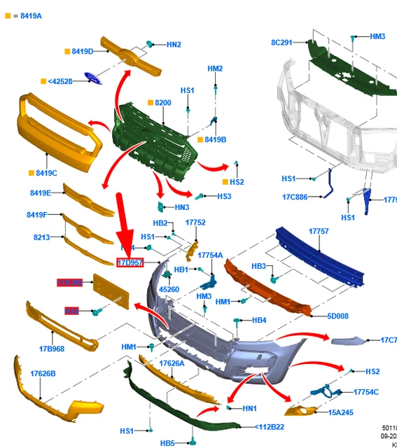FORD RANGER T6 MK1 Front Bumper 1914089 EB3B-17C831-GC NEW GENUINE £454 ...