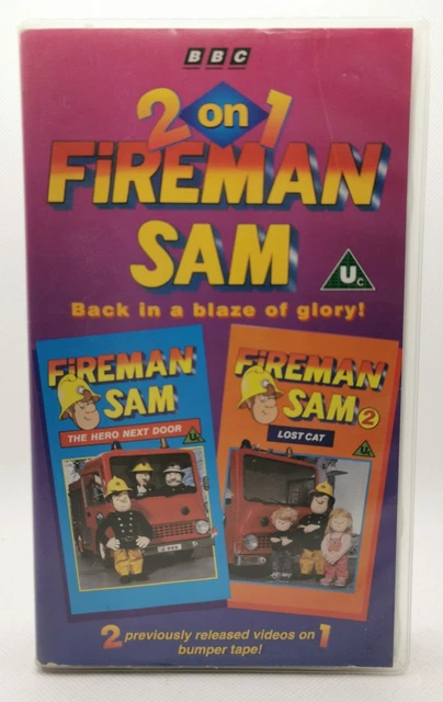 FIREMAN SAM 2 On 1 - The Hero Next Door / Lost Cat VHS Video Tape ...