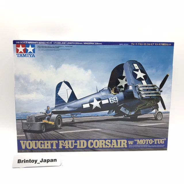TAMIYA VOUGHT F4U-1D Corsair With Moto-Tug - 1:48 Scale plastic model kit Japan EUR 56,96 ...