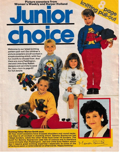 JEAN GREENHOWE KNITTING Pattern Scarecrow Paddington Grey Rabbit Junior ...