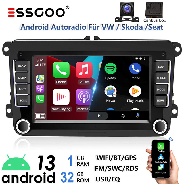7& APPLE CARPLAY Android 14 Autoradio GPS Navi Für 2 DIN VW GOLF 5 6 Passat Polo EUR 104,99 ...