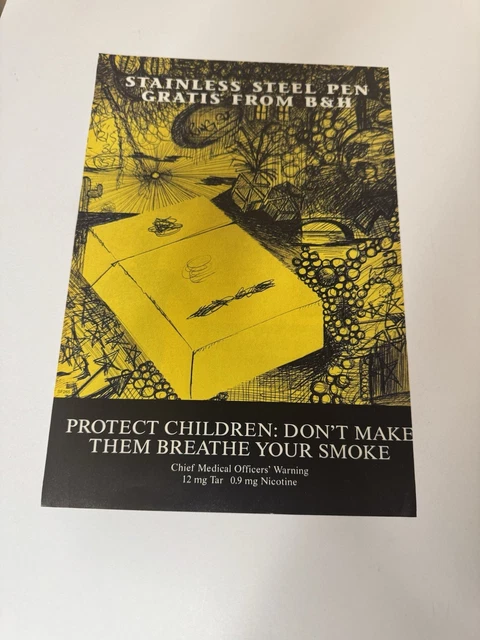 ORIGINAL BENSON AND Hedges B&H Cigarettes Drawing Magazine Advert ...