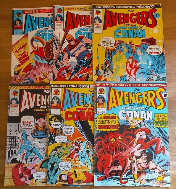 COMICS - BUNDLE Of X6 Avengers & Conan Comics Magazines British Marvel ...