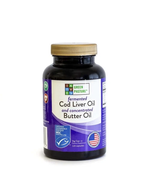 GREEN PASTURE BLUE Ice Royal Fermented Cod Liver Oil Butter Blend 120 ...