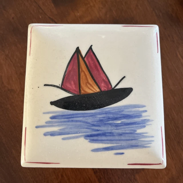 BLUE RIDGE SOUTHERN pottery Cigarette Box With 4 Ashtrays $68.00 - PicClick