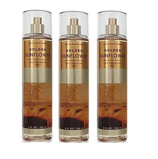 BATH & BODY Works Golden Sunflower Fine Fragrance Mist 8 oz - Lot of 3 ...
