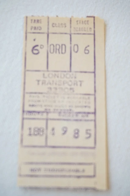 LONDON TRANSPORT GIBSON Machine No 33305 Route 188 Bus Tram Ticket £3. ...