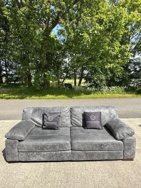 SOFOLOGY LINARA Sofa, 3 Seater, Leather, Utah Grey (RRP £1849) £850.00 ...